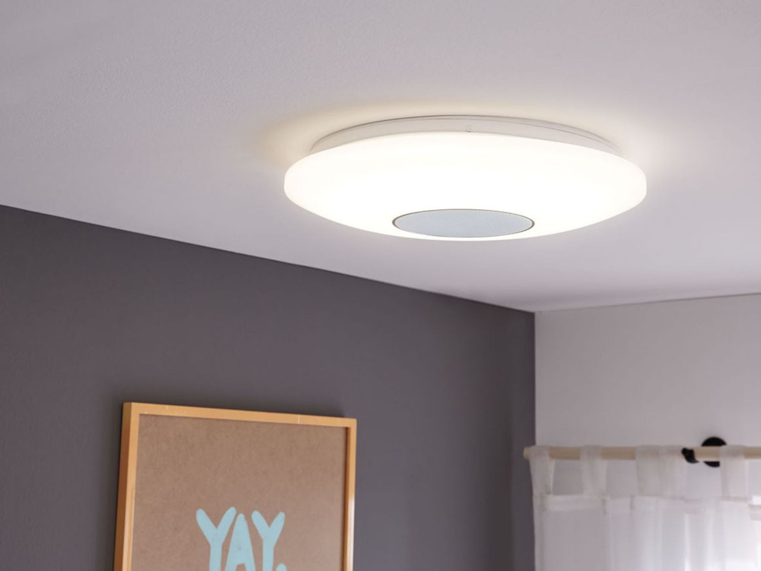 Led Ceiling Light With Bluetooth Speaker Livarno Lux | Shelly Lighting